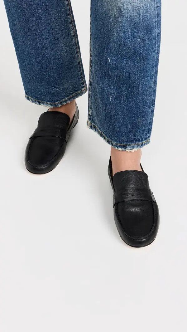 JAMIE HALLER Penny Loafers - Black