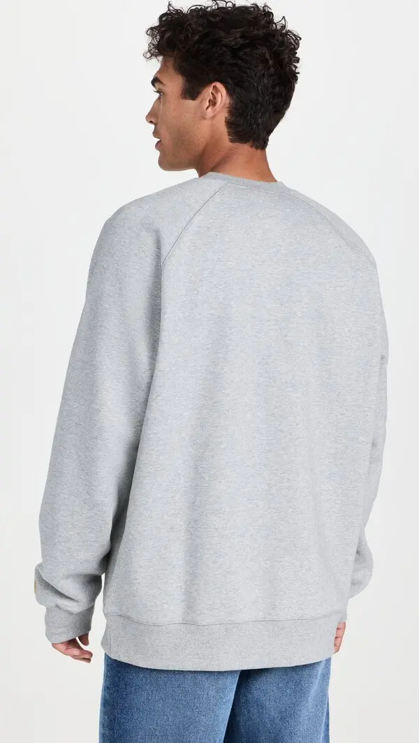 Carhartt Work In Progress Chase Crewneck Sweatshirt - Grey Heather/gold