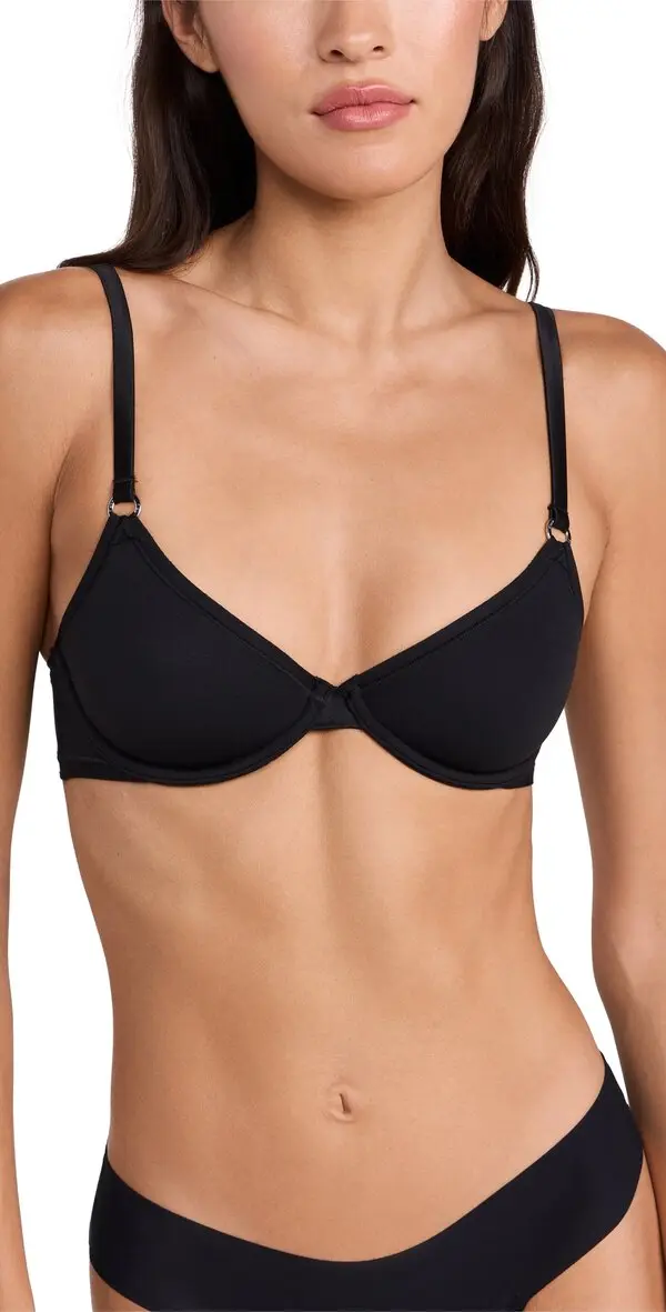 Fleur Du Mal Le Stretch Multifit Micro Unlined Balconette Bra - Black