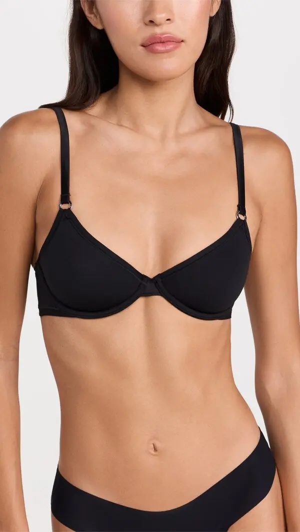 FLEUR DU MAL Le Stretch Multifit Micro Unlined Balconette Bra - Black