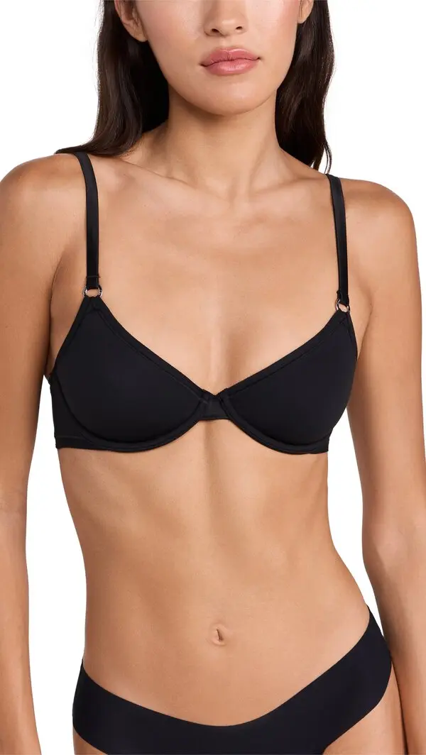 FLEUR DU MAL Le Stretch Multifit Micro Unlined Balconette Bra - Black