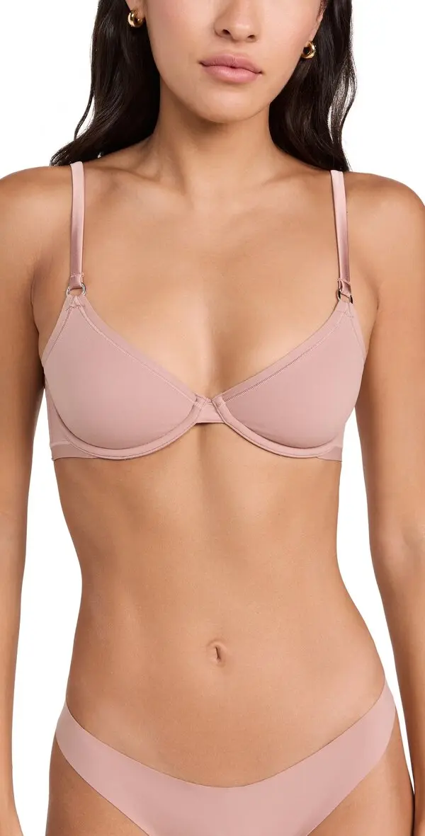 Fleur Du Mal Le Stretch Multifit Micro Unlined Balconette Bra - Tan