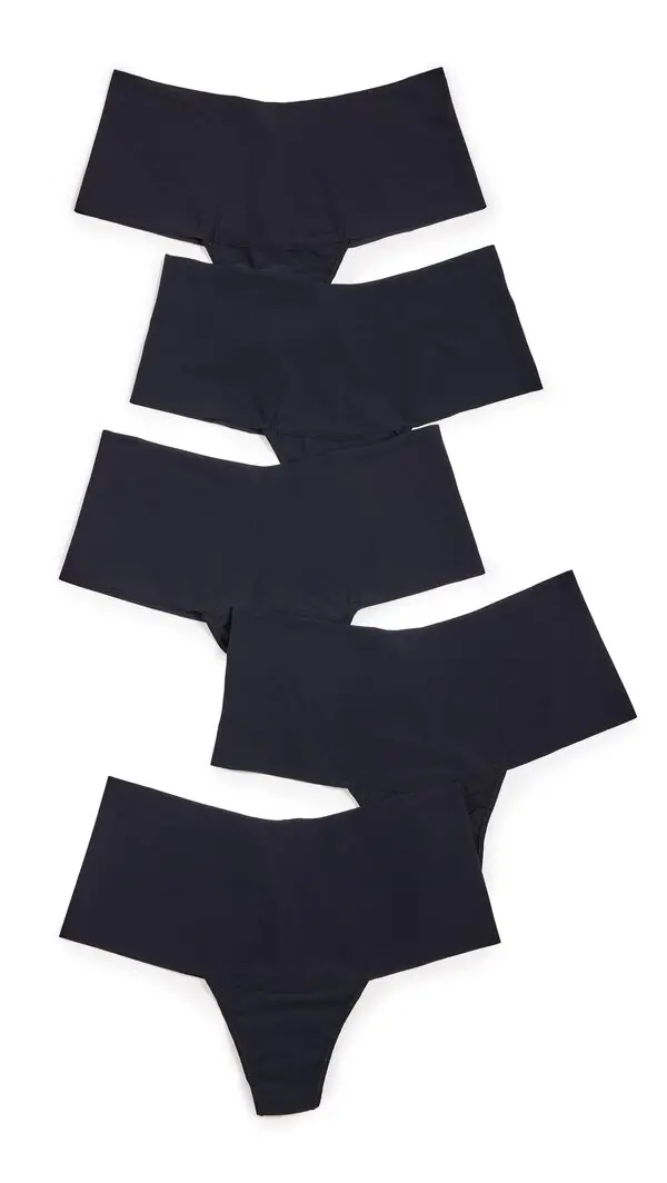 Hanky Panky Breathe High Rise Thong 5 Pack - Black