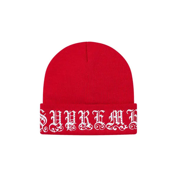 Supreme Old English Printed Beanie Red 赤 Supreme Old English Beanie Red | STREET BILL
