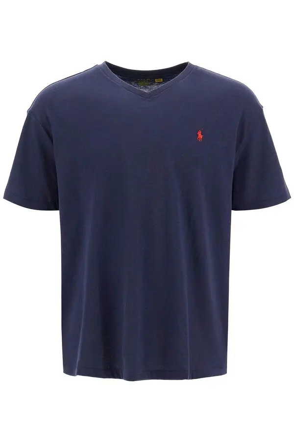 Ralph Lauren Classic Fit V Neck T Shirt - Blue | Editorialist