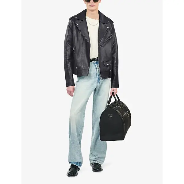 The Kooples Straight-cut Notched-collar Leather Jacket