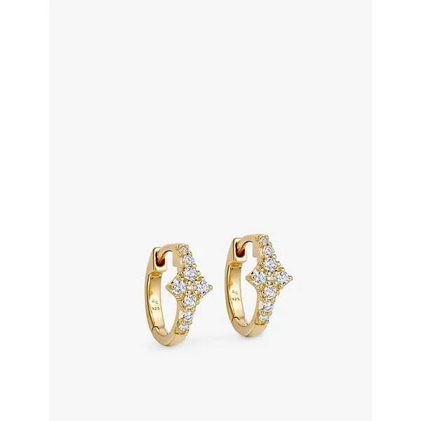 Astley Clarke Luna Light 18ct And White Sapphire Huggie Earrings - Yellow Gold Vermeil