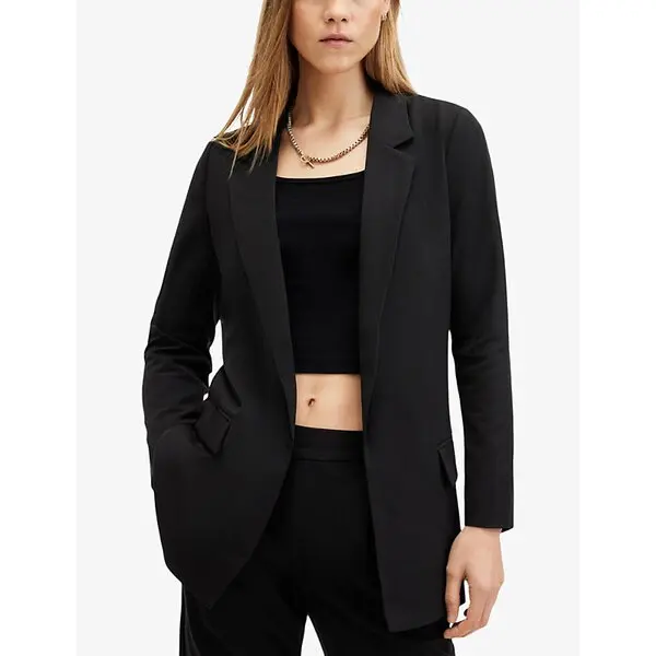 ALLSAINTS Aleida Tri Regular-fit Stretch-woven Blazer - Black