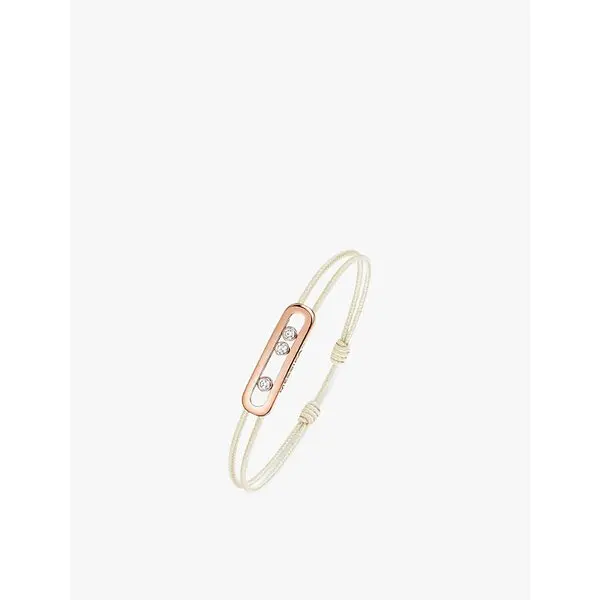 Messika Cares Pavé Diamond And 18ct Rose-gold Cord Bracelet - Pink Gold