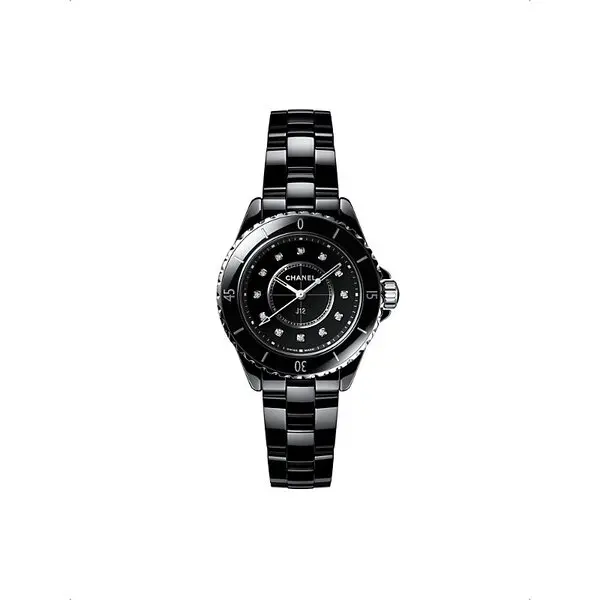 Chanel Steel, Ceramic And Diamond Quartz Watch - Black