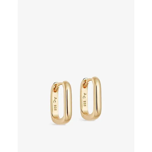 Astley Clarke Celestial Oblong Huggie Earrings - Yellow Gold Vermeil