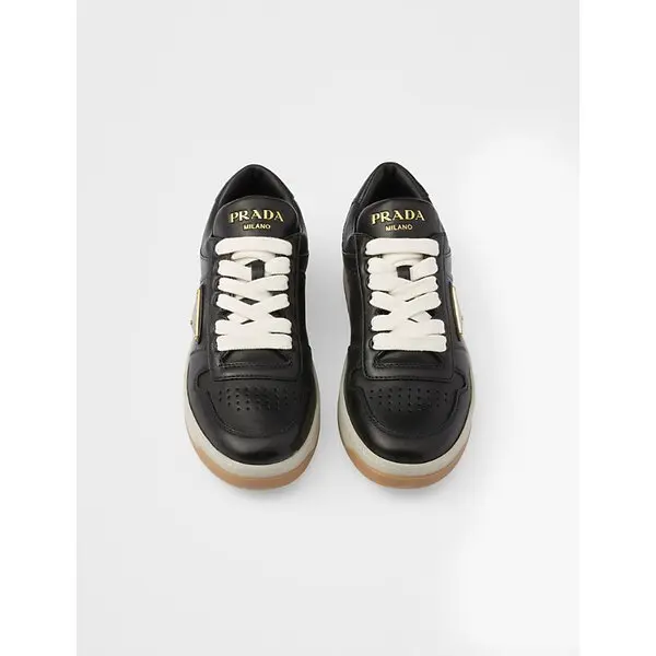 Prada Downtown Logo-embellished Leather Low-top Trainers