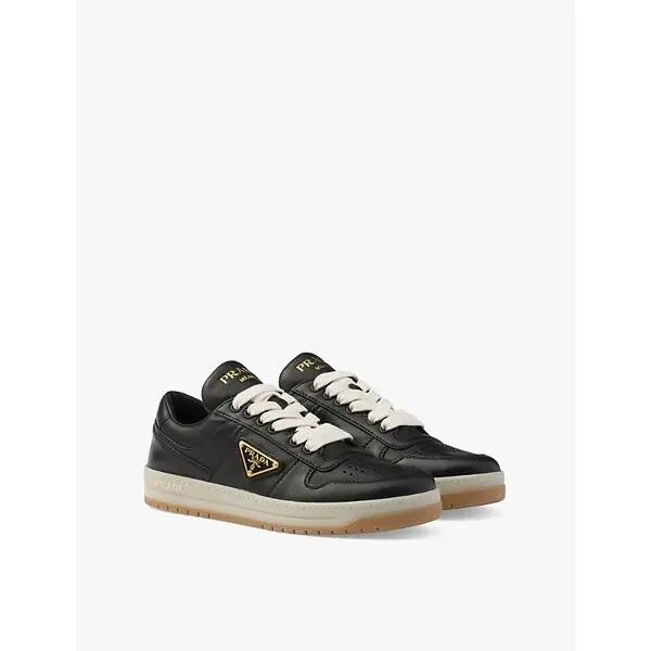 Prada Downtown Logo-embellished Leather Low-top Trainers