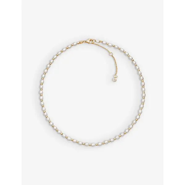 Astley Clarke Stilla Pearl Choker Necklace - Yellow Gold Vermeil
