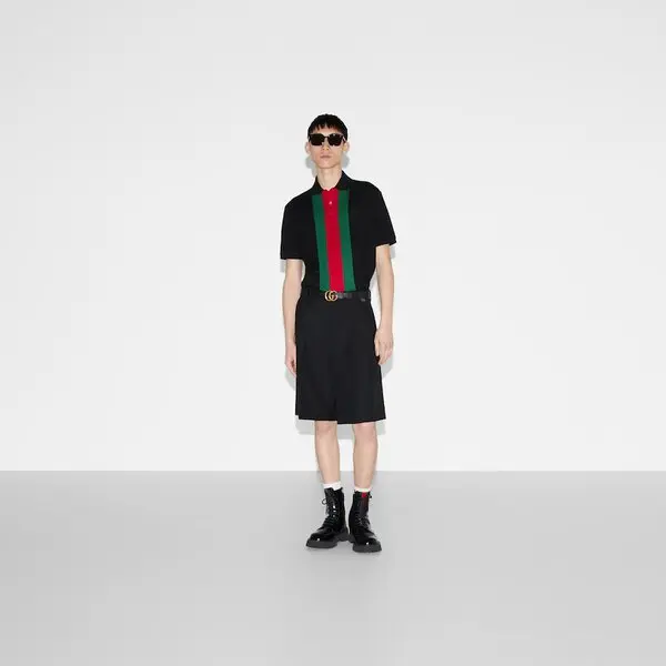 Gucci Cotton Polo Shirt With Web