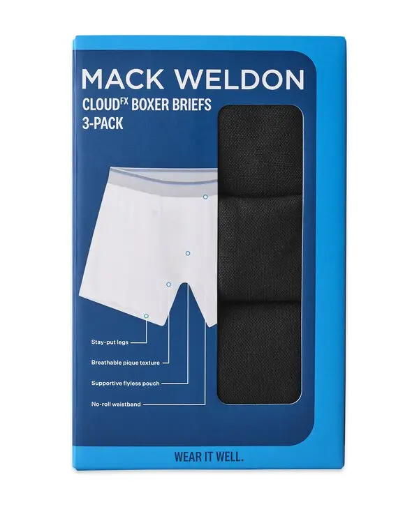 Mack Weldon Cloudfx Boxer Briefs, Pack Of 3 - True Black