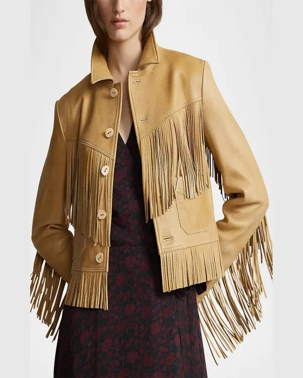 Ralph Lauren - Polo Ralph Lauren Fringe Waxed Leather Jacket