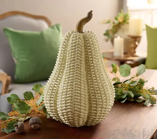 HOME REFLECTIONS Resin Wicker Pumpkin Or Gourd - One-color