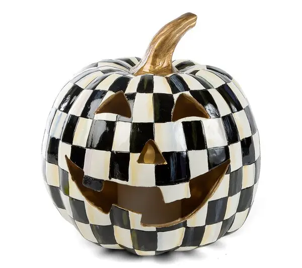 MACKENZIE-CHILDS Courtly Check Illuminated Jack O' Lantern - One-color