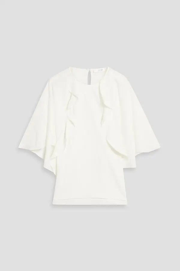 FRAME Ruffled Crepe Blouse