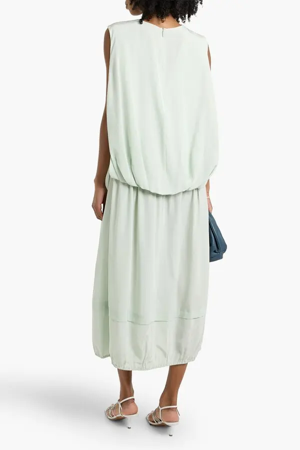 Tibi Cape-effect Silk Crepe De Chine Midi Dress