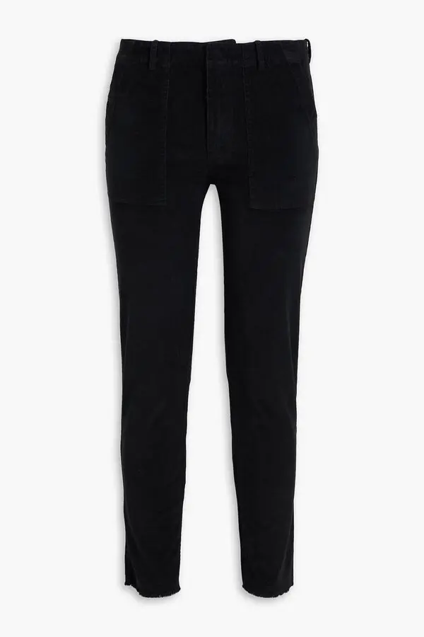 NILI LOTAN Jenna Cropped Slim-leg Corduroy Pants - Black