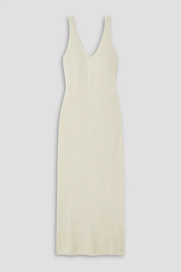 Arch4 Viola' Ribbed Silk And Cashmere Blend Maxi Dress