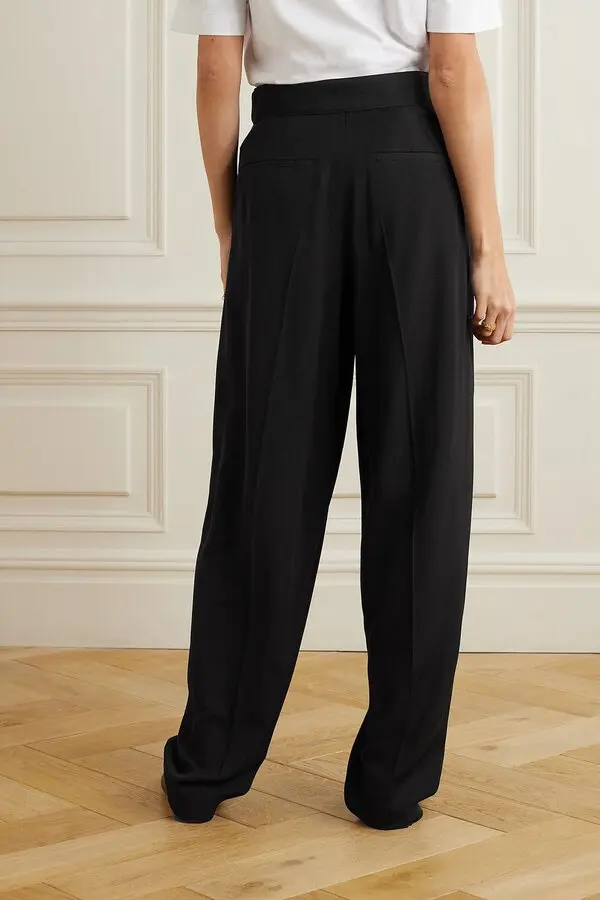 JOSEPH Timothy Pleated Twill Wide-leg Pants