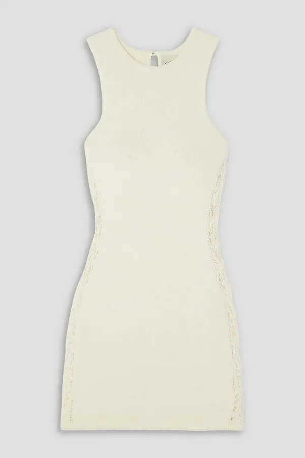 Le Kasha Abri Crochet-trimmed Linen Mini Dress