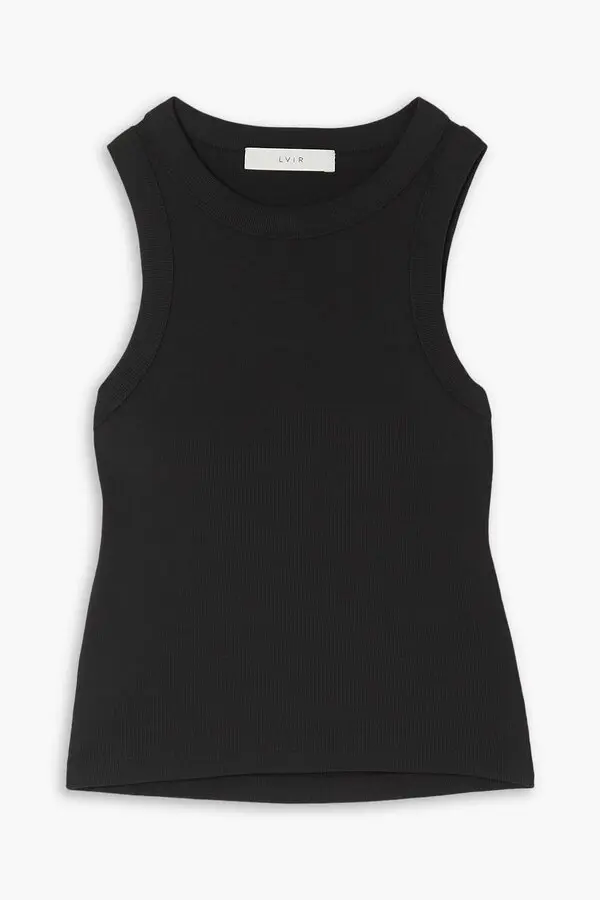 Lvir Cutout Ribbed Stretch-cotton Tank