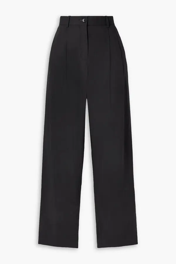 Co Ttontwill Straight-leg Cotton-twill Pants - Black