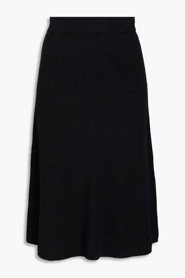 JOSEPH Ribbed Linen-blend Skirt - Black