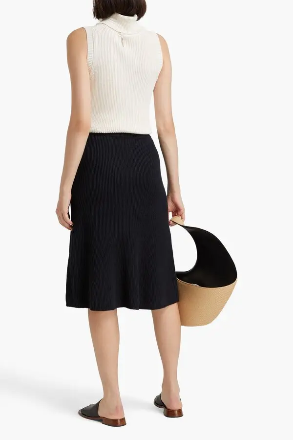 JOSEPH Ribbed Linen-blend Skirt - Black