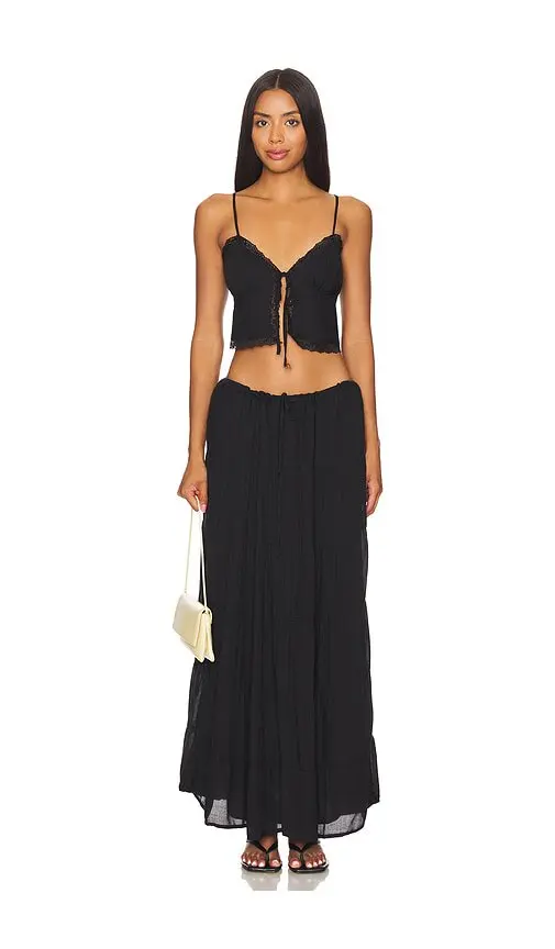 SNDYS. Ophelia Tie Up Top With Lace Trim