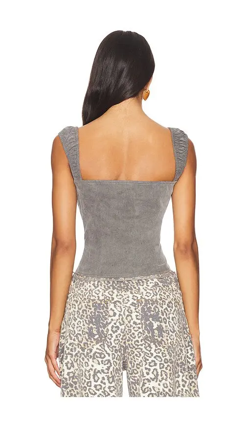Lioness Palmer Corset With Lace Trim - Washed Grey