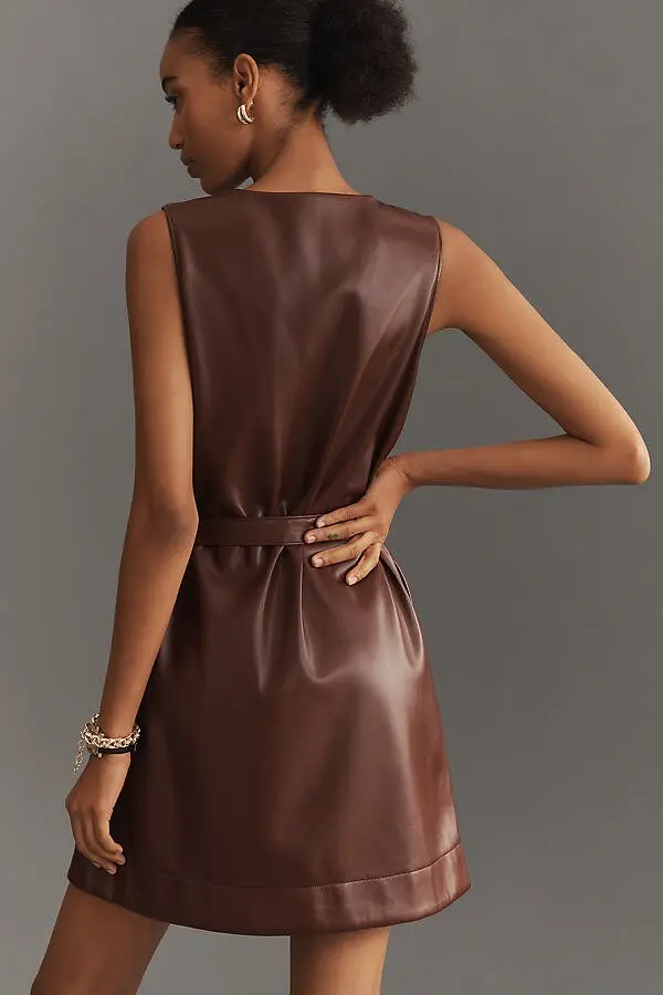 forever 21 leather dress Plus Size Cowl Halter Mini Dress in Ash-brown main image 0
