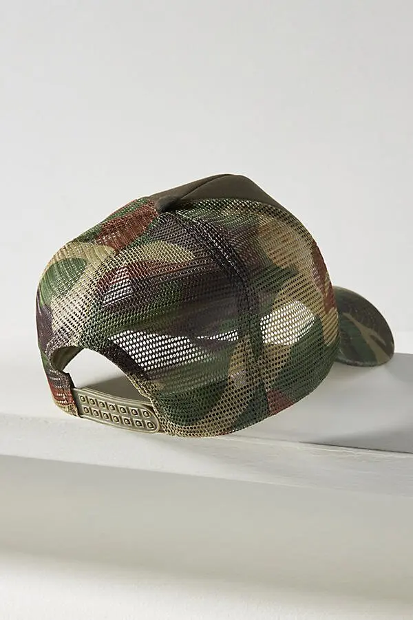 Anthropologie Worn/West Cool It, Cowboy Trucker Hat in Camo | NWT cool it cowboy trucker hat - camo | Charlie Southern main image 3