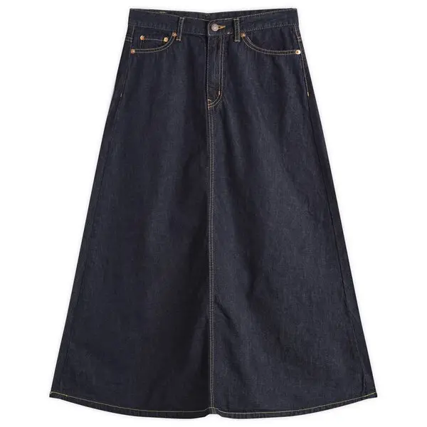 BEAMS 5 Pocket Denim Midi Skirt