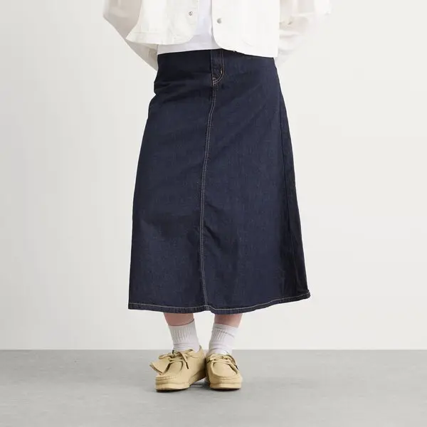 BEAMS 5 Pocket Denim Midi Skirt