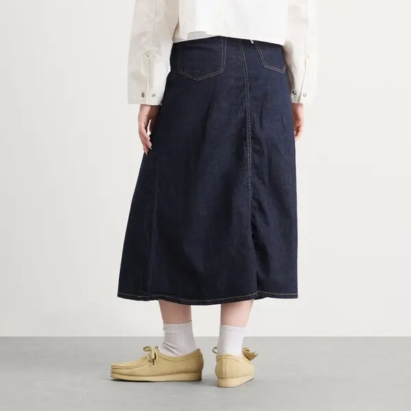 BEAMS 5 Pocket Denim Midi Skirt