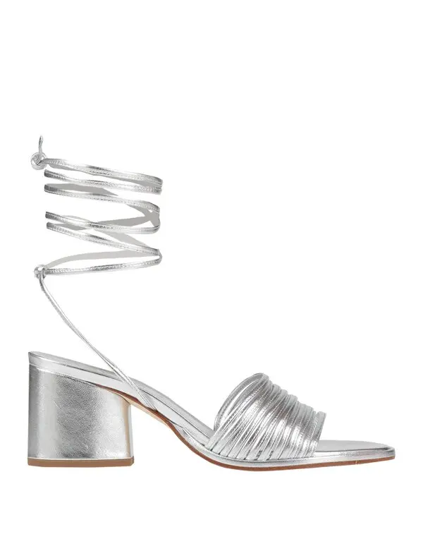 AeydĒ Metallic Leather Sandals - Silver