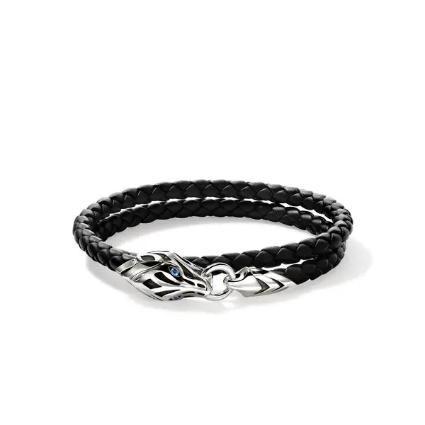 John Hardy Naga Leather Wrap Bracelet - Sterling Silver