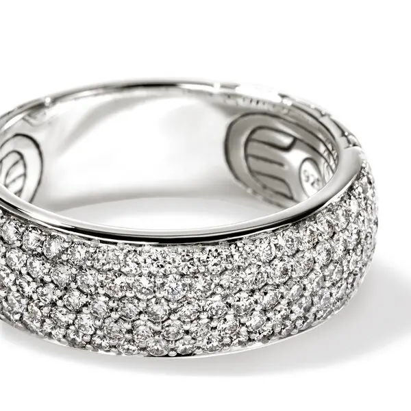 John Hardy Essential Pavé Band Ring - Sterling Silver