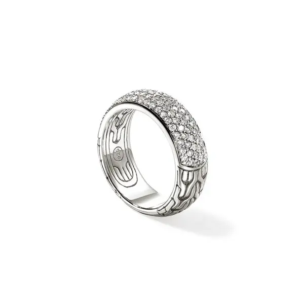 John Hardy Essential Pavé Band Ring - Sterling Silver