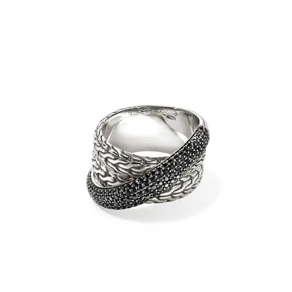John Hardy Essential Crossover Pave Ring - Sterling Silver