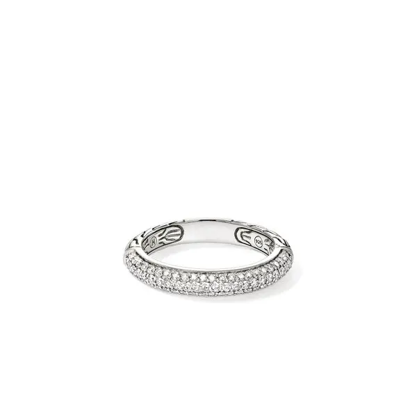 John Hardy Essential Diamond Band Ring - Sterling Silver