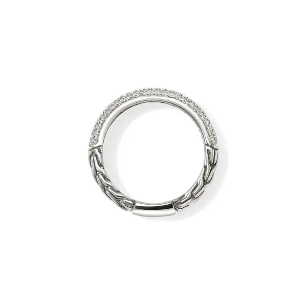John Hardy Essential Diamond Band Ring - Sterling Silver