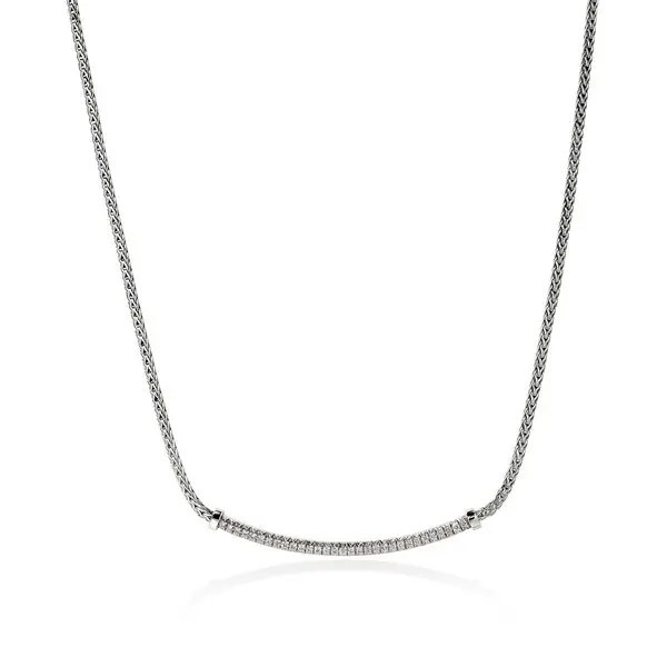 John Hardy Jh Essential Pavé Diamond Necklace, 1.8mm - Sterling Silver