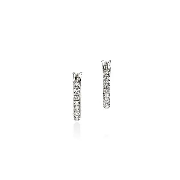 John Hardy Essential Pavé Hoop Earrings - Sterling Silver