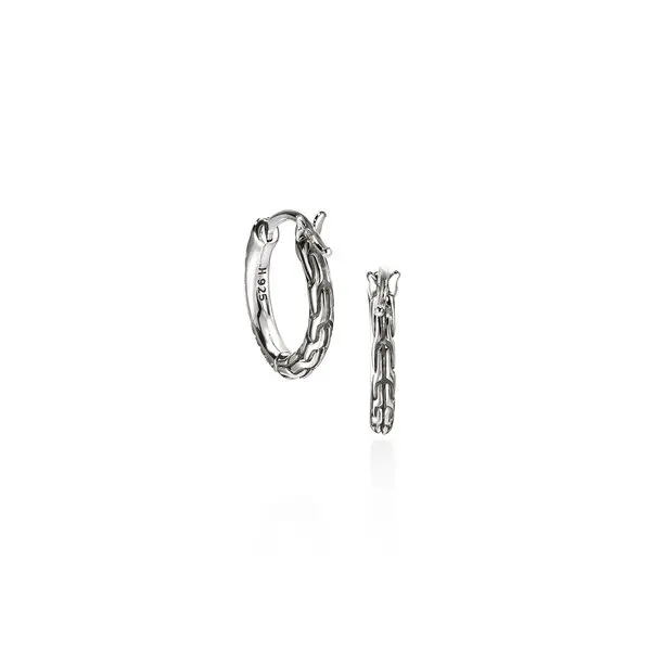 John Hardy Essential Pavé Hoop Earrings - Sterling Silver